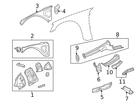 Structural Components & Rails for 2023 Dodge Challenger | Mopar Parts ...