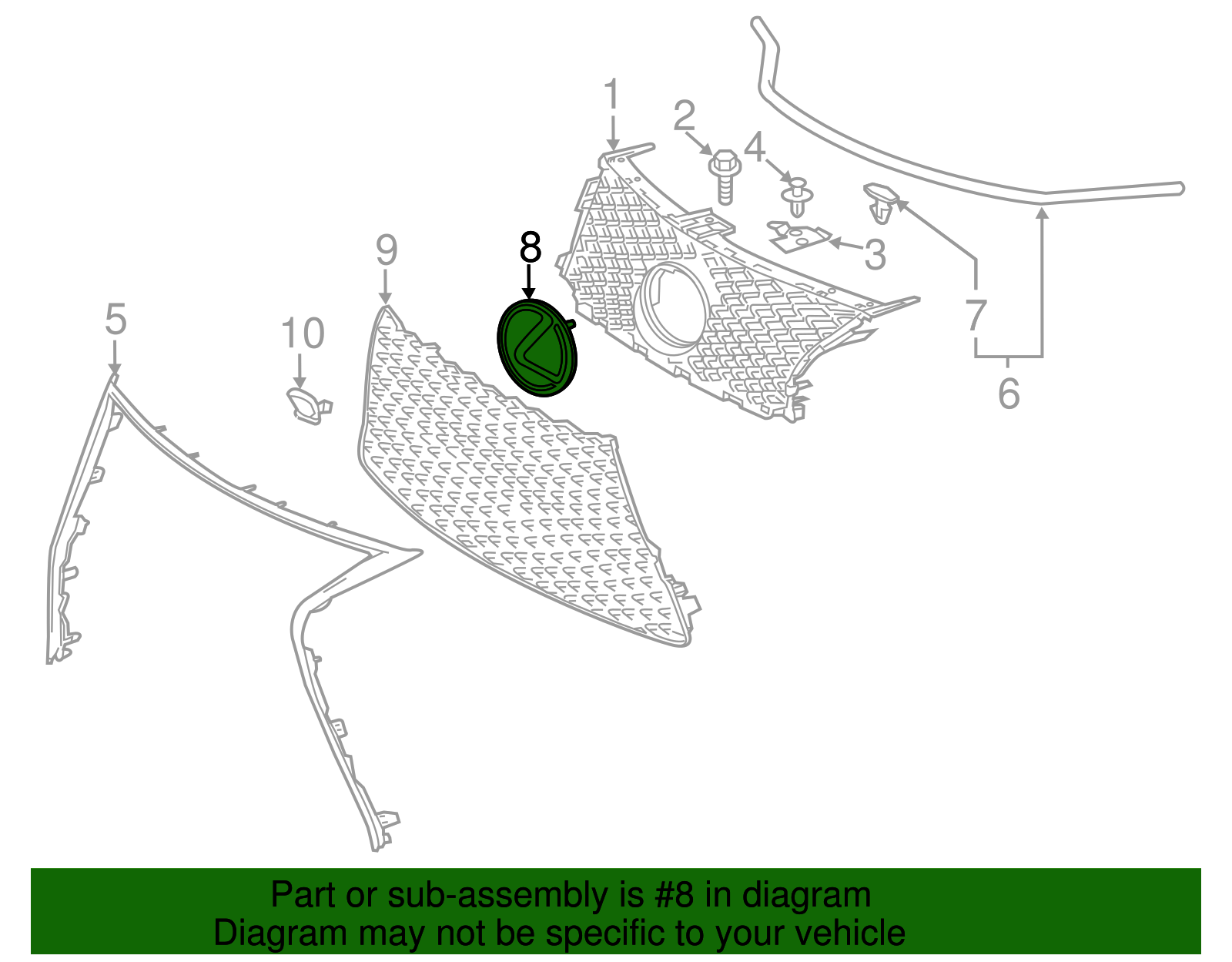 2009-2018 Lexus Grille Emblem 53141-30510 | Retail Performance Auto Parts
