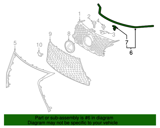53119-53060 - Hood Seal - 2014-2016 Lexus | DiscMonster