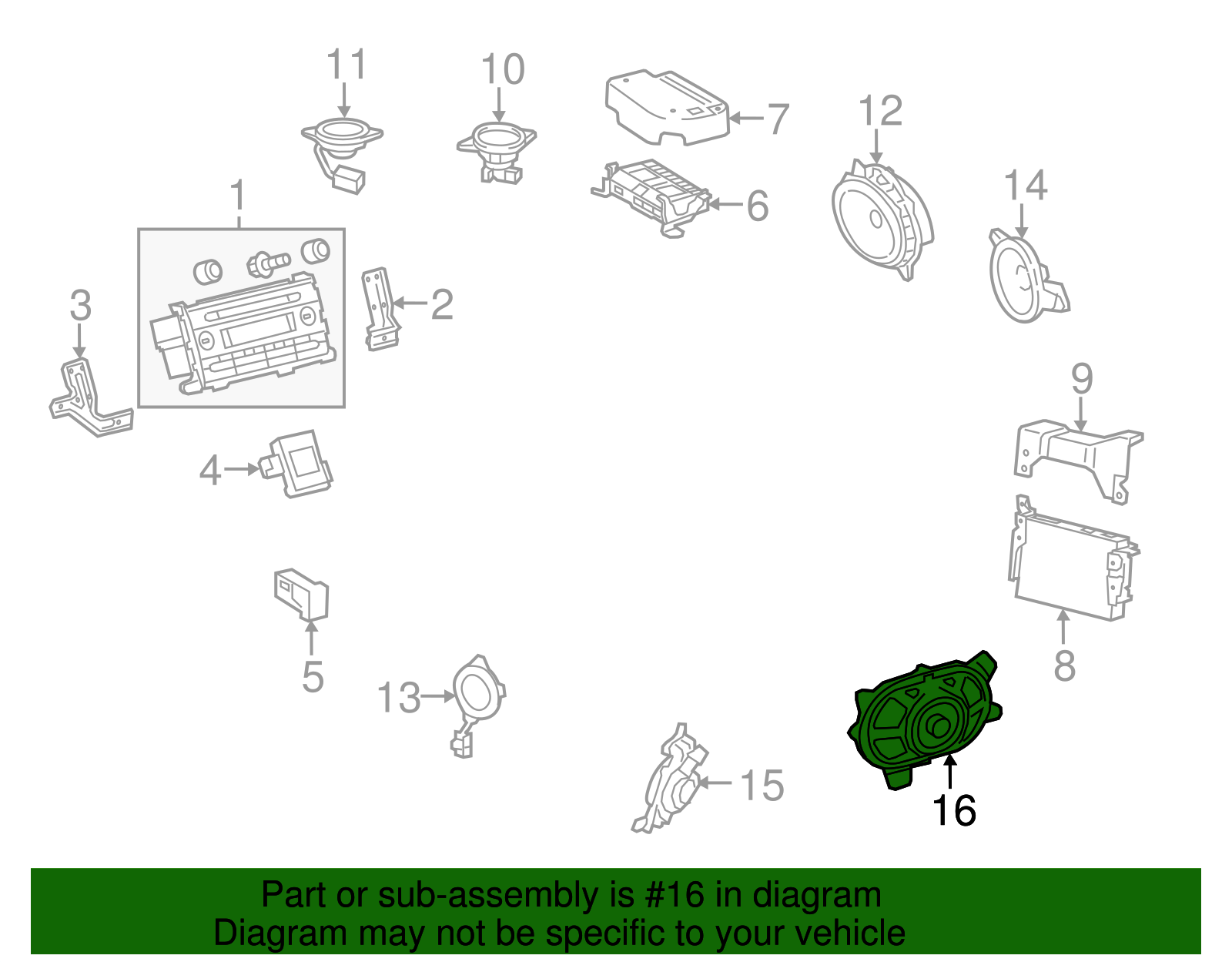 2011-2020 Toyota Sienna Woofer 86160-08160 | Toyota San Diego Parts