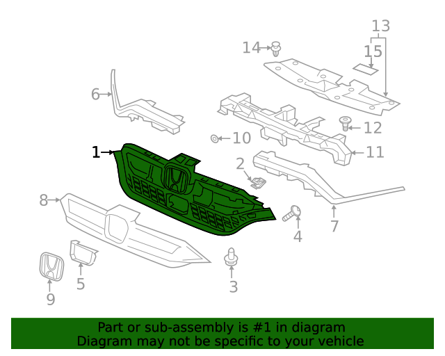 71121-TLA-A60 - Base Front Grille - 2020 Honda CR-V | Honda Factory Parts