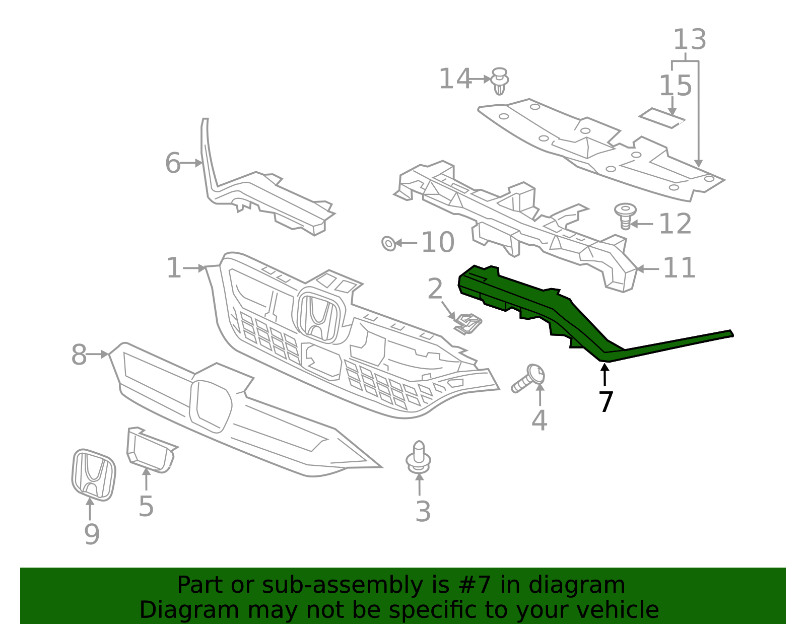 71185-TLA-A60 - Garnish Assembly L Front Grille (Upper) - 2020 Honda CR ...