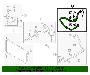 97763-B1000 - A/C Refrigerant Suction Hose 2015-2017 Hyundai ...