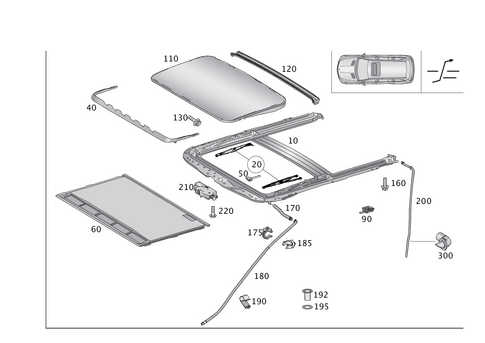 Tilting/Sliding Roof Frame for 2016 Mercedes-Benz GLE550e | Mercedes ...