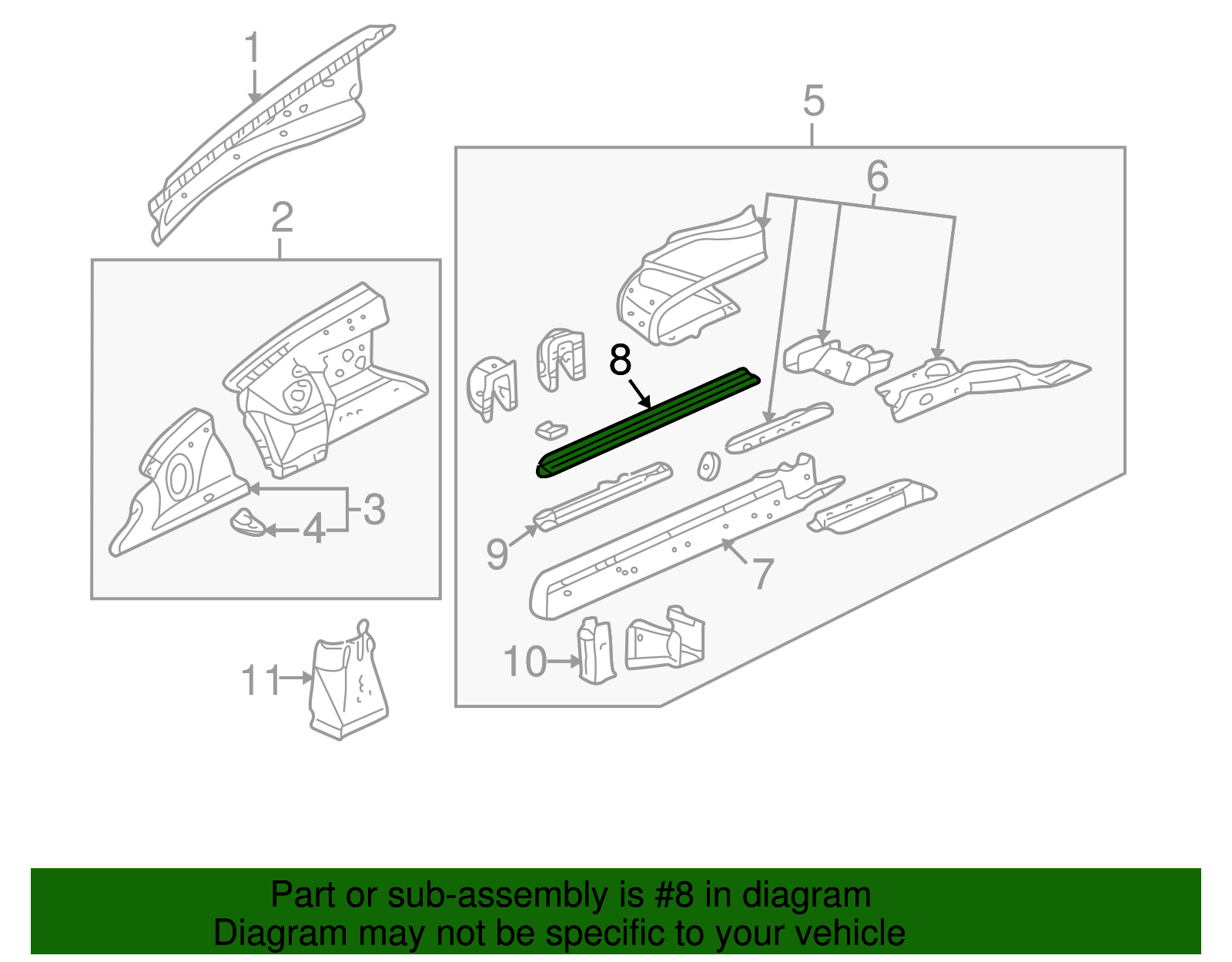 60812-S2A-A02ZZ - Frame Side Member Reinforcement 2000-2009 Honda S2000 ...
