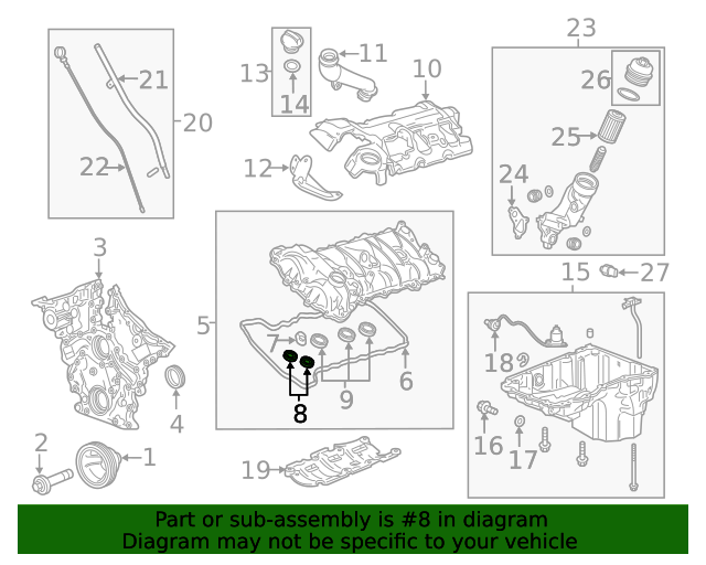 Genuine OEM Valve Cover Gasket Part# 12649908 Fits 2016-2021 GM: Up To ...