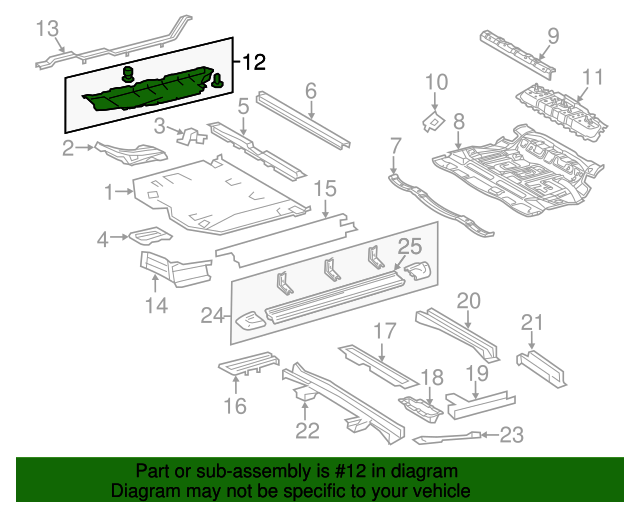 2008-2013 Toyota Highlander Floor Cover 58166-0E010 | Toyota Parts Center