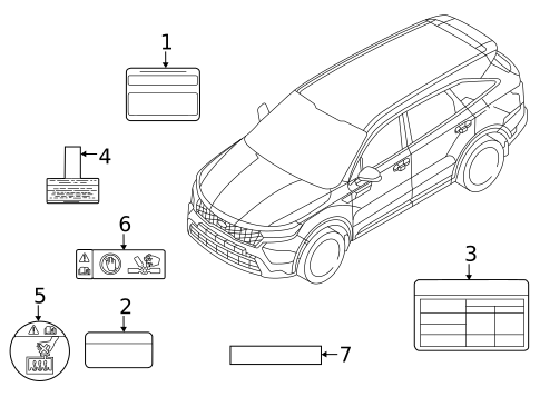 Information Labels for 2025 Kia Carnival | OEM Parts Online