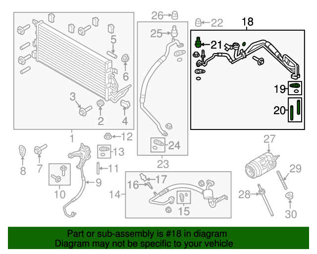 Genuine OEM Ford Part - A/C Refrigerant Suction Hose BB5Z-19867-B ...