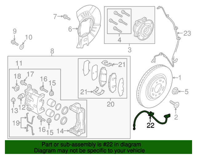 58731-A9000-DS - Brake Hose 2015-2021 Kia Sedona | Kia.Parts Store