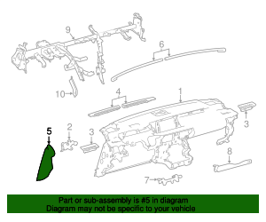 2014-2023 Lexus Instrument Panel Side Cover 55318-53070-C0 ...