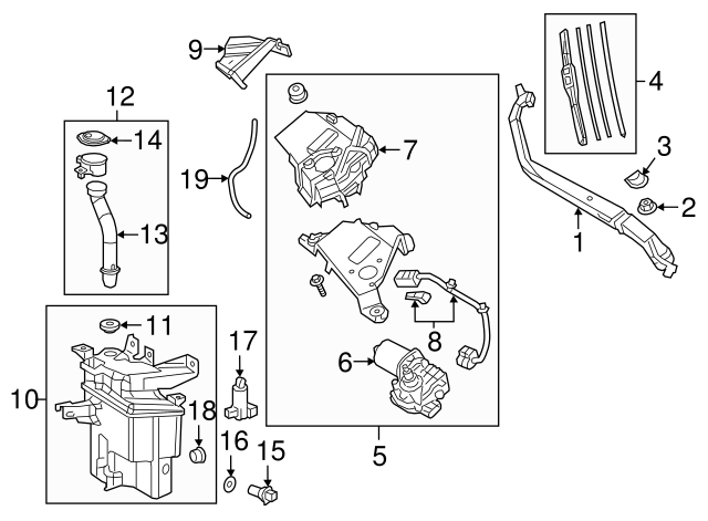 85112-11050 - Windshield Wiper Motor Cover 2018-2024 Lexus ...