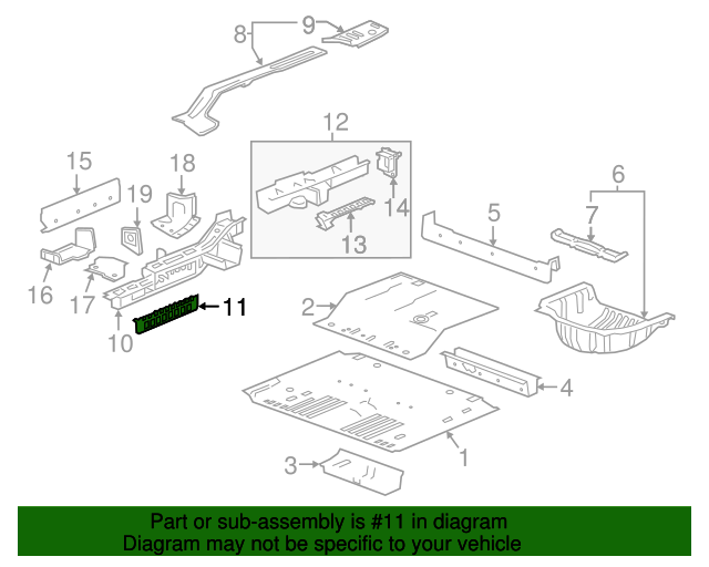 2018-2024 GM Passenger Side Underbody Rear Side Rail Bracket 23497983 ...