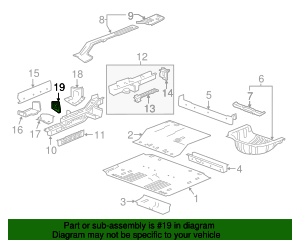 2018-2024 GM Driver Side Underbody Rear Side Rail Extension 23497963 ...