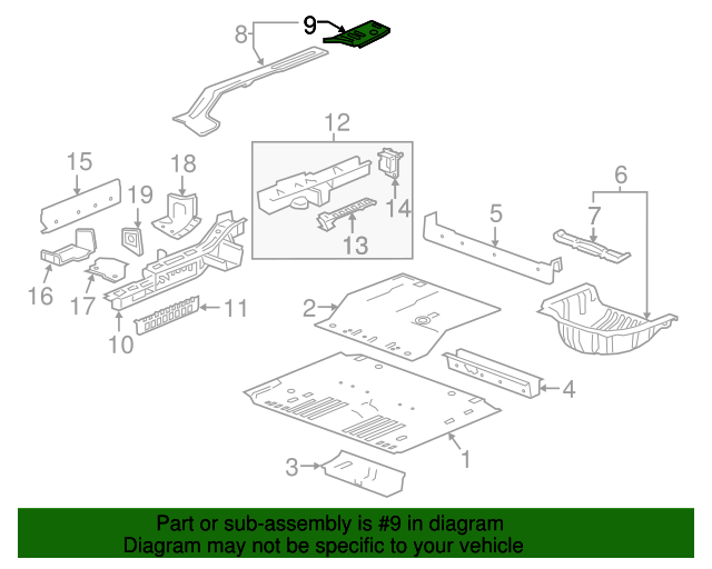 2018-2024 GM Rear Driver Side Wheelhouse Inner Panel Extension 84050753 ...