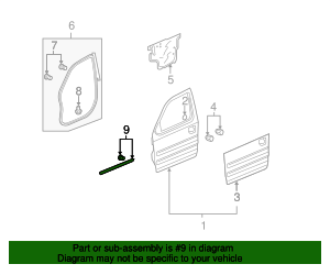 72327-SJC-A01 - Lower Weather-Strip 2006-2014 Honda Ridgeline | Honda ...