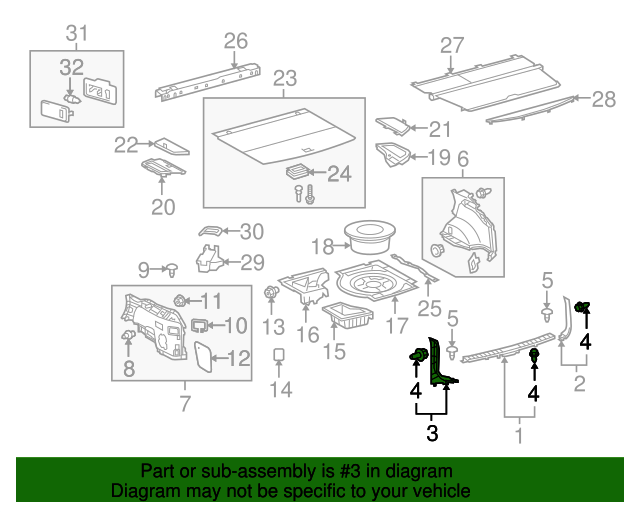 64754-0E020-C0 - Liftgate Trim Scuff Plate 2010-2015 Lexus ...