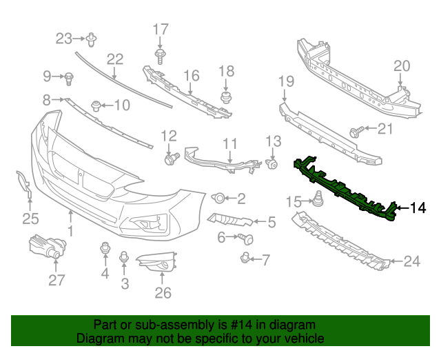 2017-2019 Subaru Impreza Lower Bracket 57707FL26A | TascaParts.com