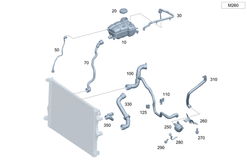 Expansion Tank, Mounting and Hoses for 2021 Mercedes-Benz A 220 ...