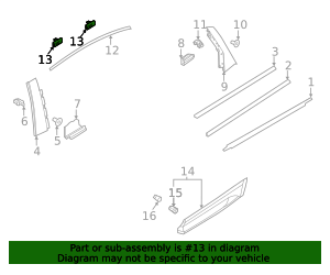 2018 Audi Upper Molding Clip 80A-837-732-B | Audi USA Parts