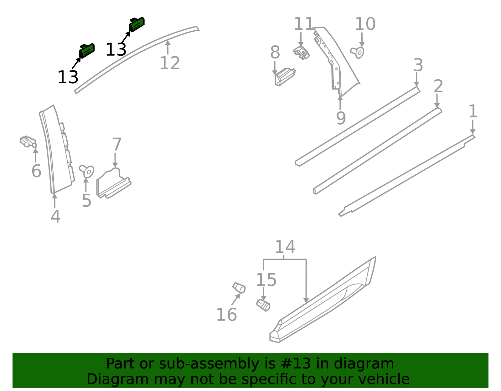 2018 Audi Upper Molding Clip 80A-837-732-B | Audi USA Parts