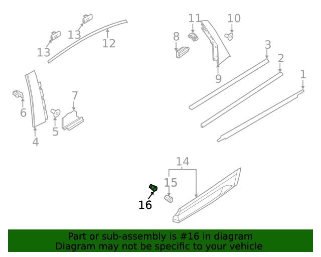 80A-853-573 - Lower Molding Clip 2018-2023 Audi | Audi OEM Parts