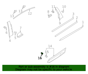 80A-853-573 - Lower Molding Clip 2018-2023 Audi | Audi OEM Parts