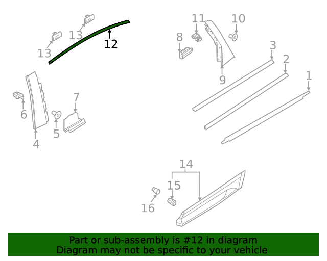80A-839-643-G - Upper Molding 2018-2024 Audi | Audi OEM Parts