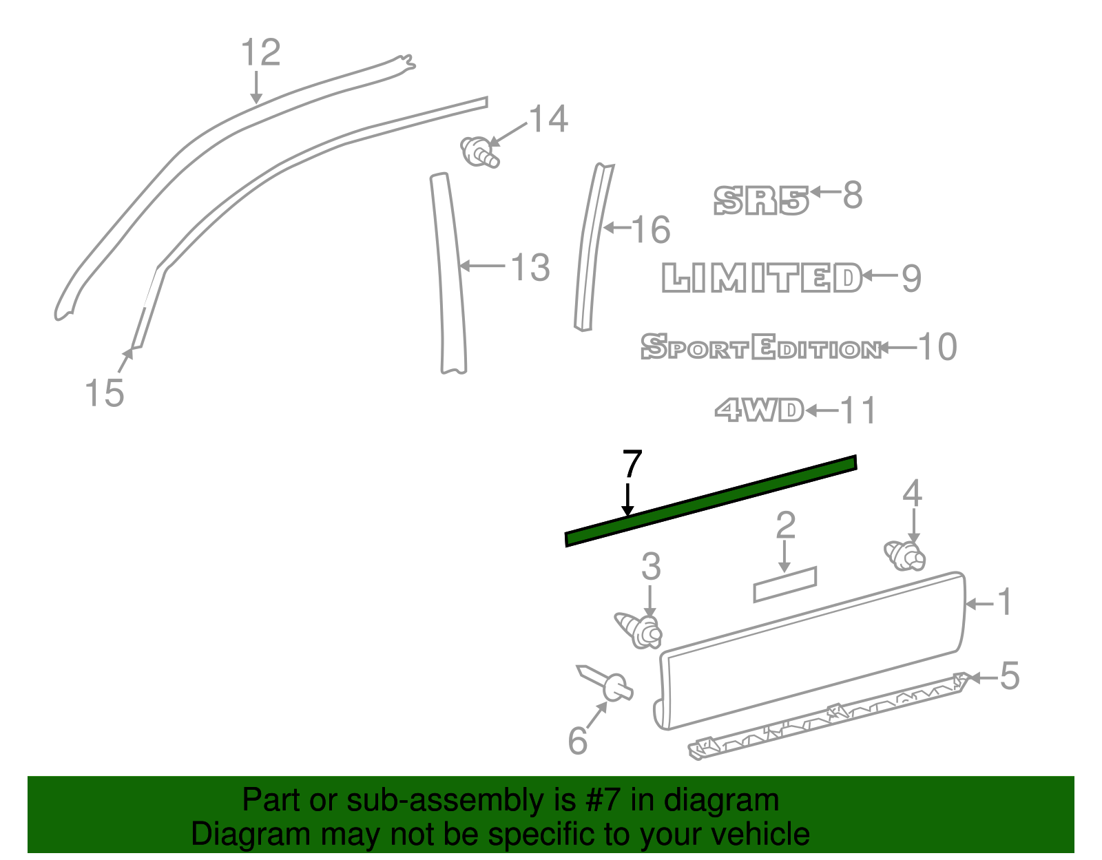 75793-35030-C0 - Lower Cladding Pad - 2006-2009 Toyota 4Runner | Nucar ...