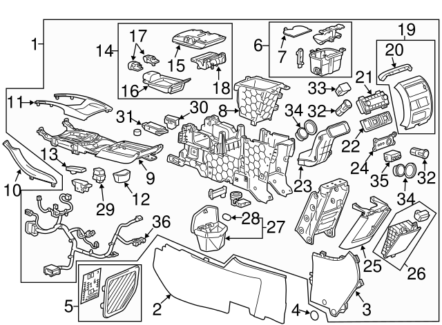 2010-2016 Cadillac SRX Front Floor Console Compartment Door Hinge ...