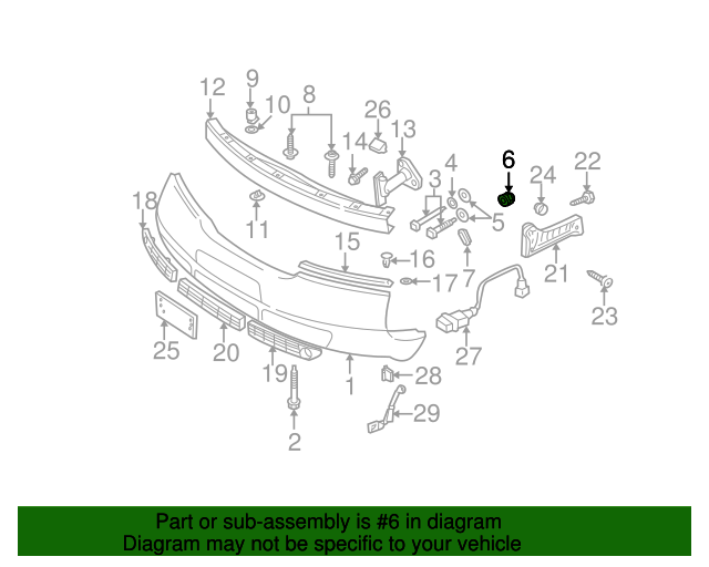 WHT-001-002 - Bumper Cover Nut 1998-2023 Audi | Audi OEM Parts