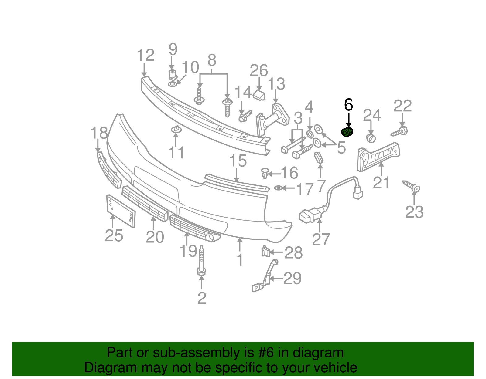 1998-2024 Audi Bumper Cover Nut WHT-001-002 | Audi USA Parts