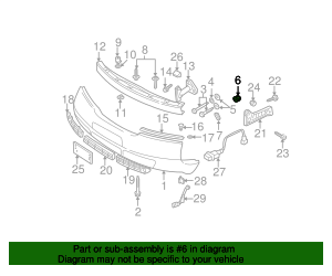 1998-2023 Audi Bumper Cover Nut WHT-001-002 | Audi Parts