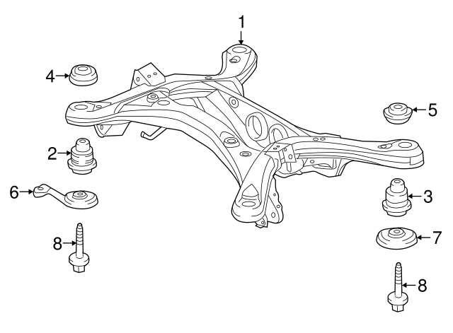 52271-0E030 - Suspension Crossmember Insulator 2010-2022 Lexus | AutoNationParts.com