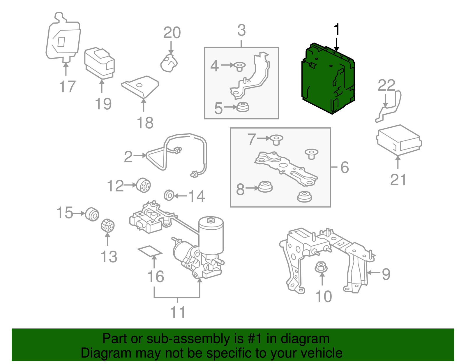 2008-2019 Toyota Highlander Actuator Assembly, Brake 44050-48320 ...