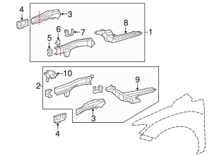 57155-06010 - Side Reinforced - 2002-2018 Toyota | Lithia Toyota Parts