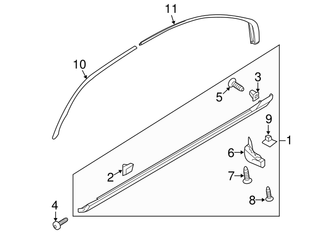 2009-2010 Kia Optima Rocker Molding - Driver's Side (LH) 87751-2G500 ...
