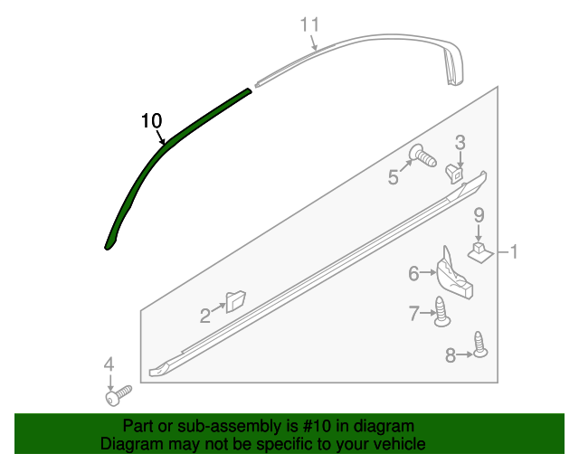 82850-2G001 - Upper Molding 2010 Kia Optima | Kia.Parts Store