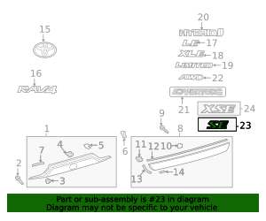 75443-0R140 - 2021-2024 Toyota - Nameplate | Toyota Parts Delivered