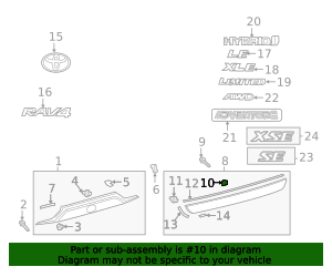 90179-06362 - Lift-Gate Finish Panel Nut 2016-2024 Toyota | Ourisman ...