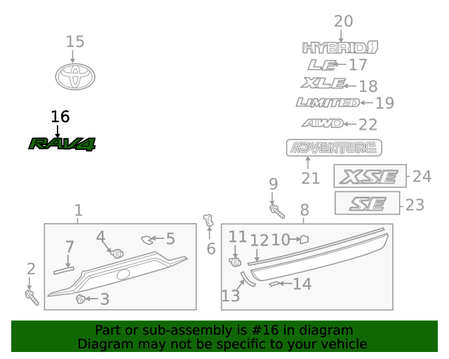 75431-0R070 - Hatch Emblem 2019-2024 Toyota | Ourisman Toyota Parts