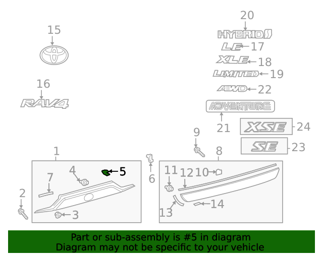 2016-2024 Toyota Cover Clip 90467-05171 | Toyota Parts Center