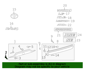 90105-06344 - Lift-Gate Finish Panel Bolt - 2016-2023 Toyota | OEM ...