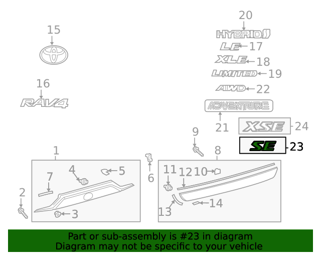 2021-2023 Toyota Nameplate 75443-0R140 | Toyota Parts Center
