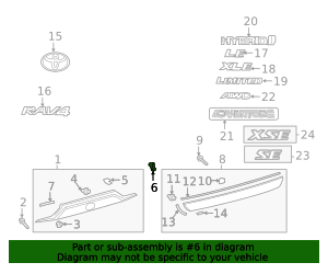 2019-2024 Toyota Finish Panel Retainer 76826-0R050 | Toyota Parts Center