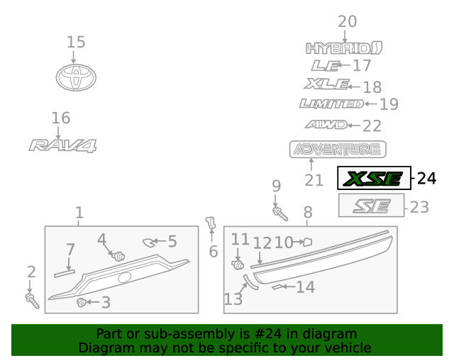 2021-2024 Toyota RAV4 Prime Nameplate 75443-42130 | Toyota Parts Express