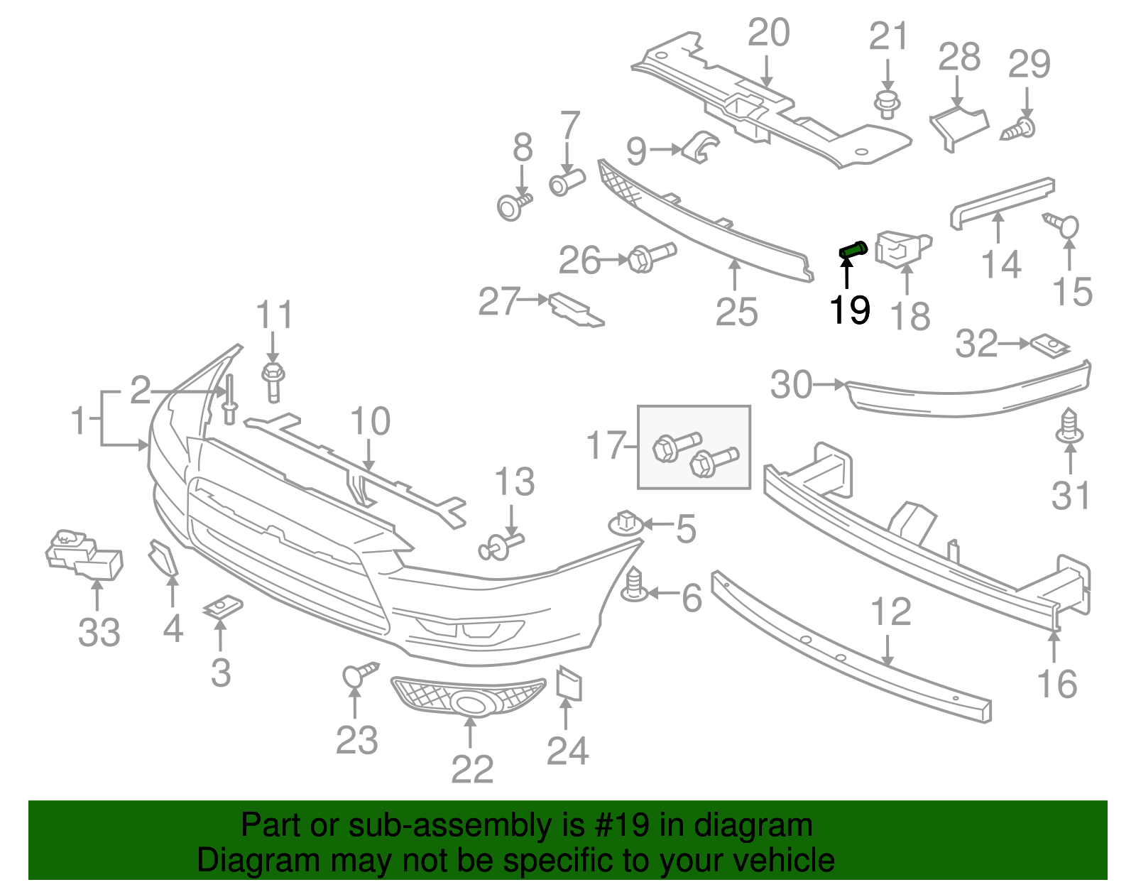 MN173431 - Bumper Bracket Retainer Clip 2008-2015 Mitsubishi ...