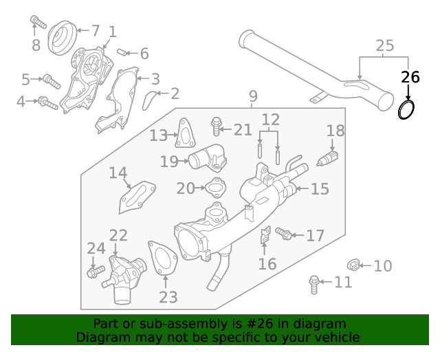 25462-35504 - Water Pipe O-Ring 2002-2024 Kia | Kia.Parts Store