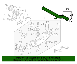 25460-3CAA0 - Water Pipe 2011-2024 Kia | Kia.Parts Store