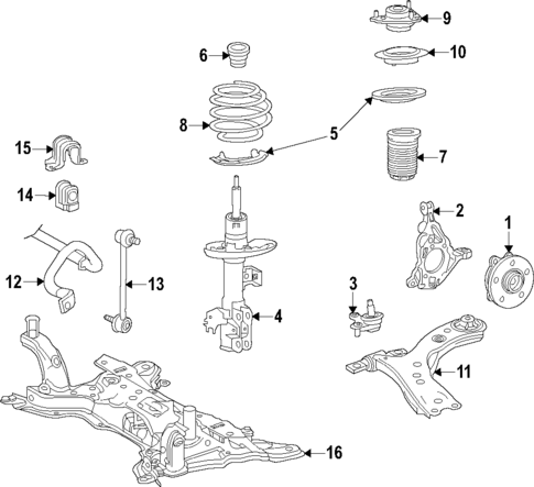 Front Suspension for 2023 Toyota Corolla | Toyota Parts Center